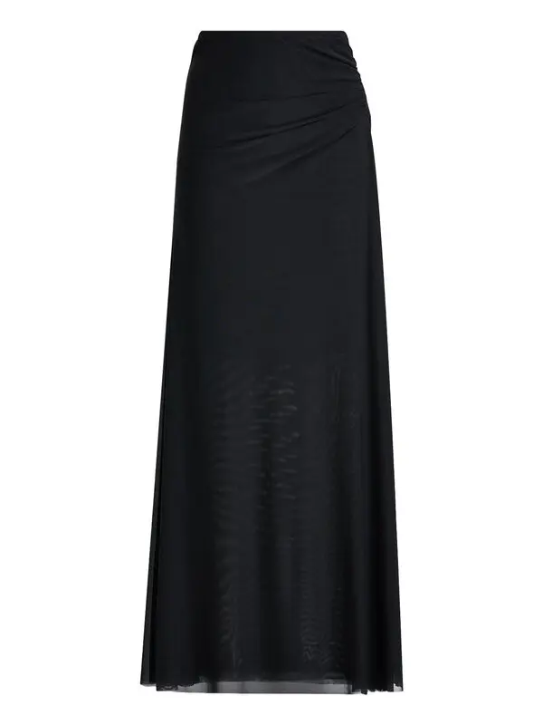 Scanlan Theodore Mesh Draped Maxi Skirt - Black