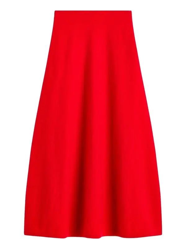 Scanlan Theodore Mid-length Cashmere Skirt - Crimson