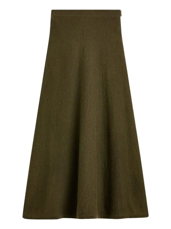 Scanlan Theodore Mid-length Cashmere Skirt - Khaki