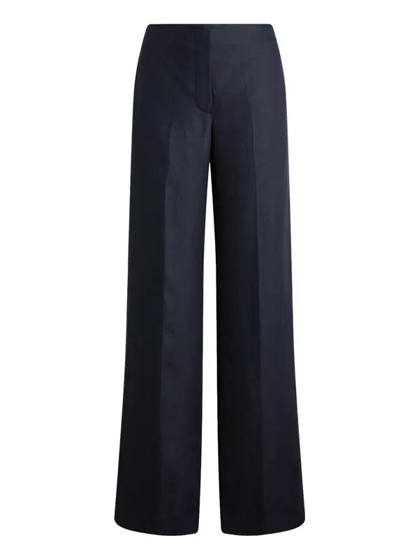 Scanlan Theodore Linen Mid-rise Trousers - Navy