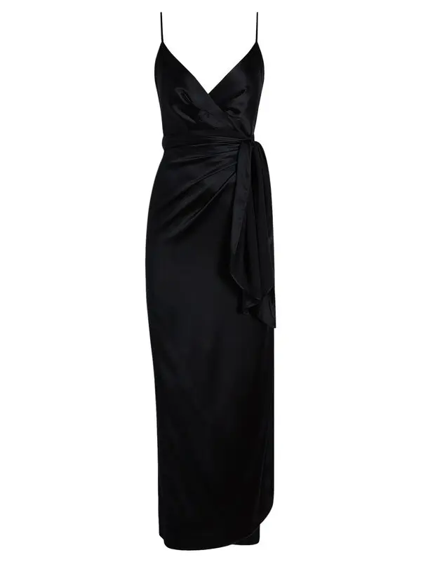 Scanlan Theodore Silk Wrap Dress - Black