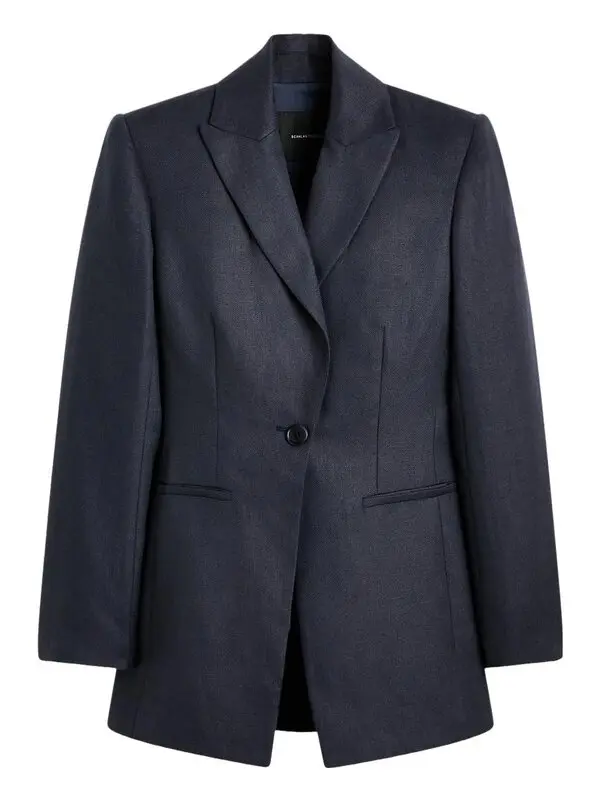 Scanlan Theodore Linen Tailored Jacket - Navy