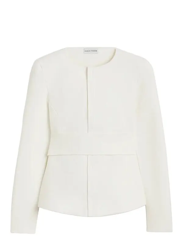 Scanlan Theodore Crepe Knit Curved Hem Jacket - Cream