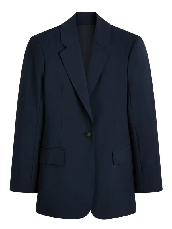 Scanlan Theodore Single Breasted Wool Blend Jacket - Navy