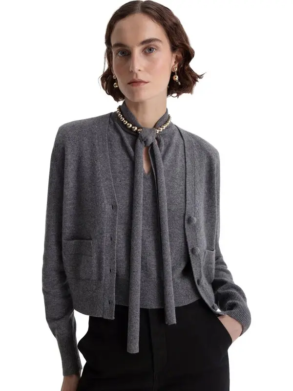 Scanlan Theodore Cashmere V-neck Cardigan - Dark.grey.melange