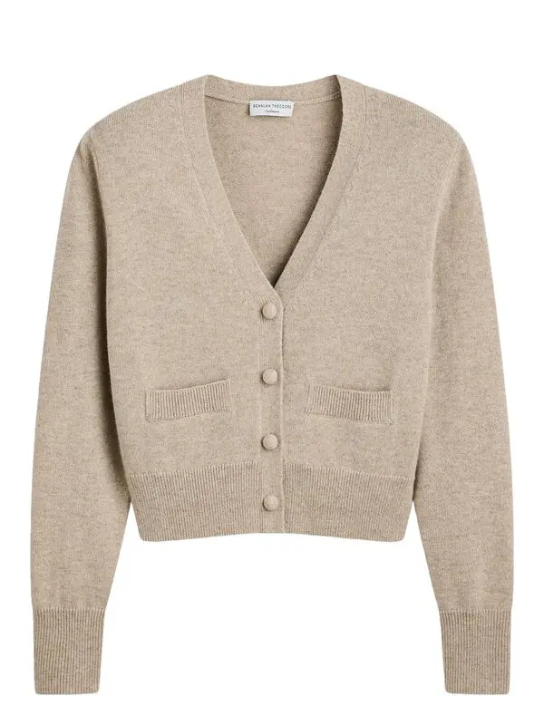 Scanlan Theodore Cashmere V-neck Cardigan - Oat