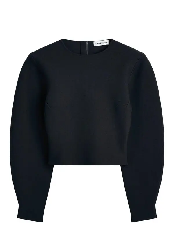 Scanlan Theodore Crepe Knit Ballet Top - Black