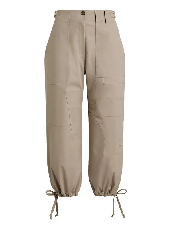 Scanlan Theodore Cotton Sateen Cropped Cargo Trousers - Trench
