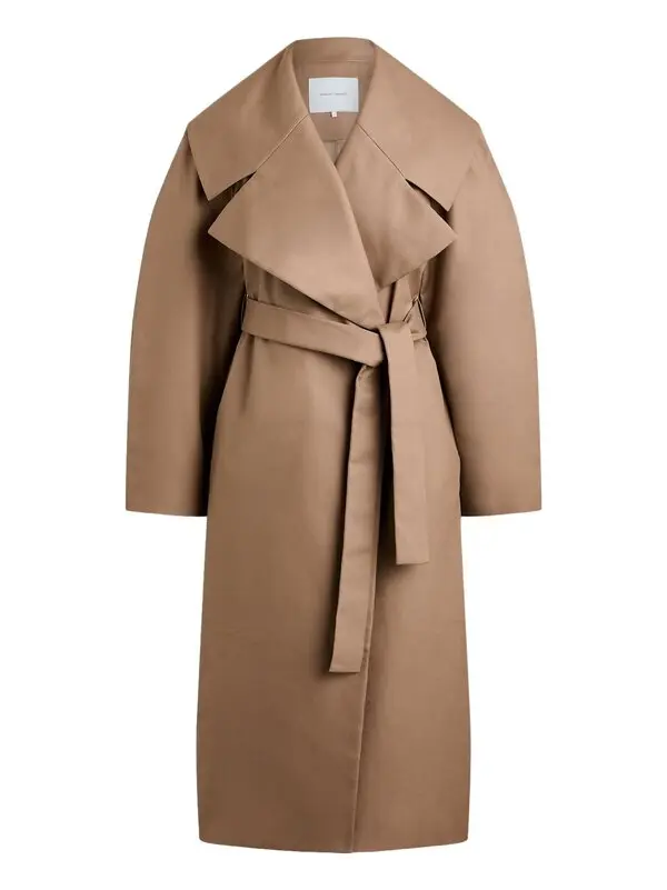 Scanlan Theodore Double Cotton Portrait Neck Trench Coat - Whiskey