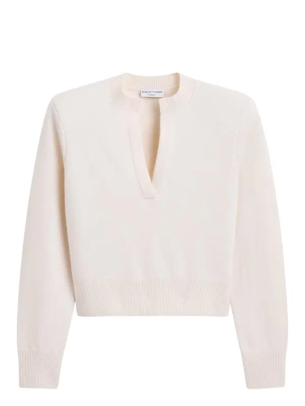Scanlan Theodore Cashmere Placket Sweater - Chalk