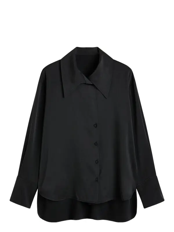 Scanlan Theodore Sueded Silk Shirt - Black