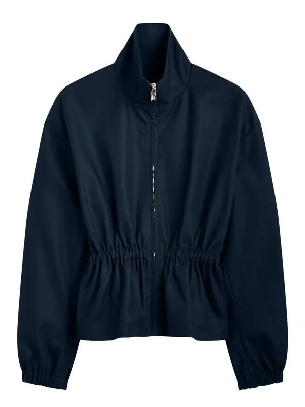 Scanlan Theodore Cotton Funnel Neck Jacket - Navy