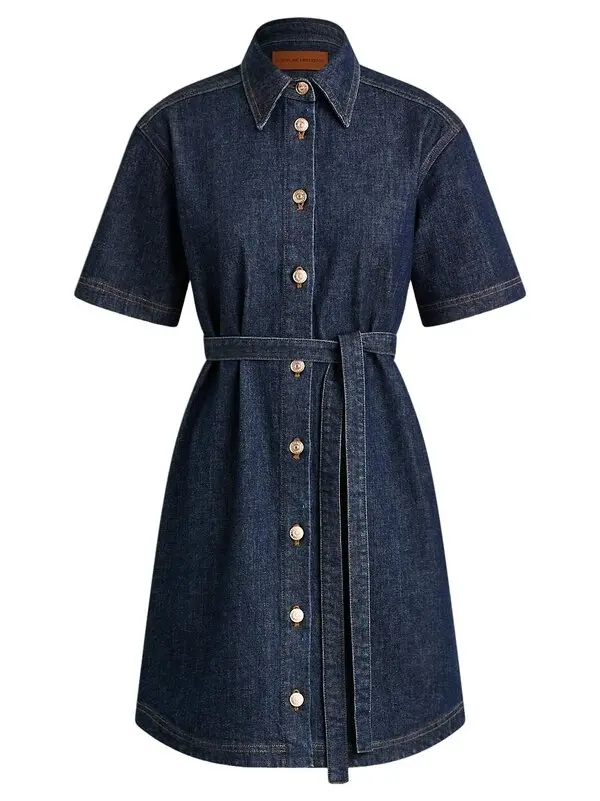 Scanlan Theodore Denim Mini Shirt Dress - Indigo.b
