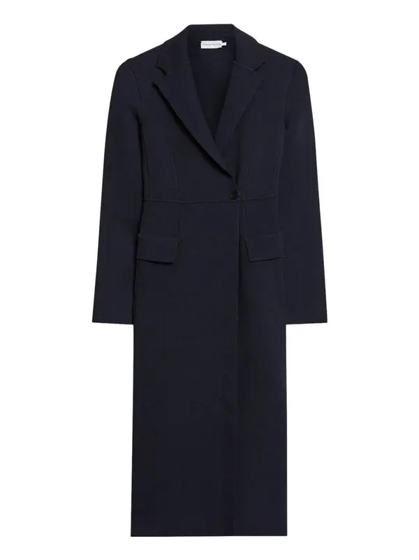 Scanlan Theodore Crepe Knit Tailored Coat - Navy