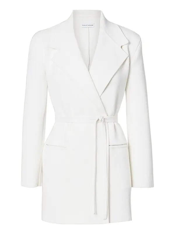 Scanlan Theodore Crepe Knit Tailored Jacket - Cream