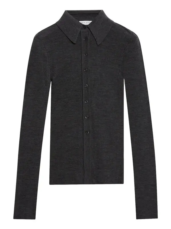 Scanlan Theodore Babywool Fine Knit Cardigan - Charcoal