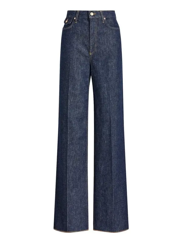 Scanlan Theodore High-rise Relaxed Flare Jeans - Indigo.b