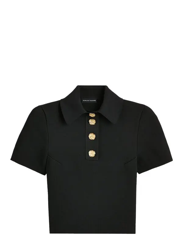 Scanlan Theodore Crepe Knit Poppy Shirt - Black