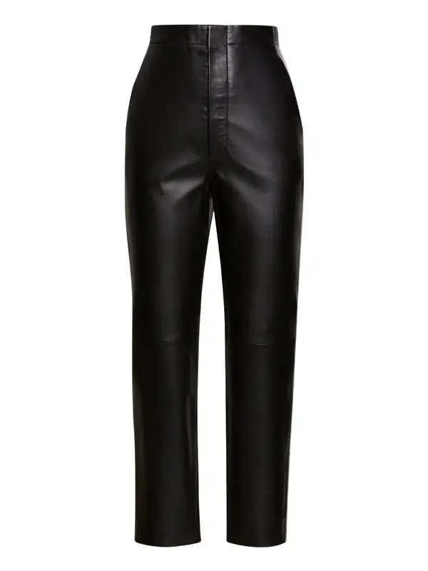 Scanlan Theodore Leather Slim Crop Trousers - Black