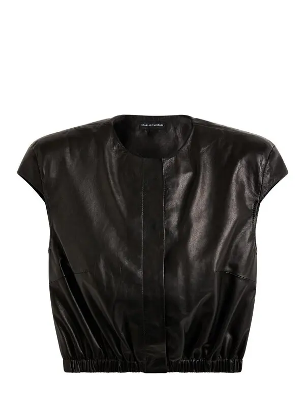 Scanlan Theodore Leather Shoulder Pad Top - Black