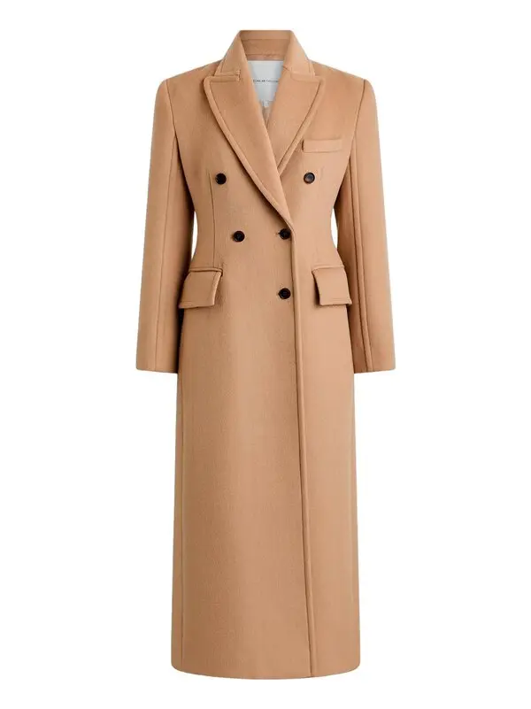 Scanlan Theodore Tailored Virgin Wool Blend Coat - Sand