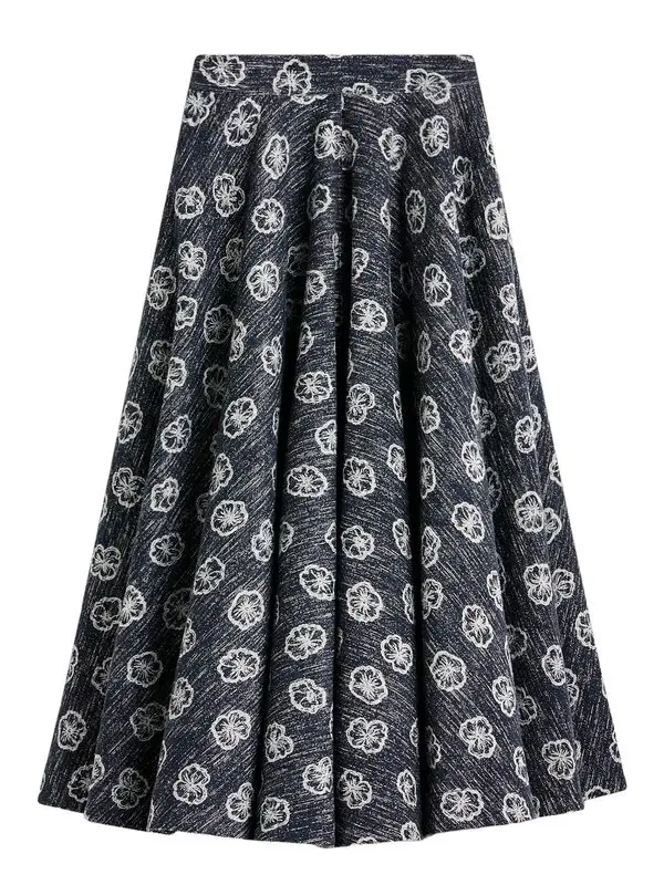 Scanlan Theodore Poppy Weave A-line Skirt - Indigo