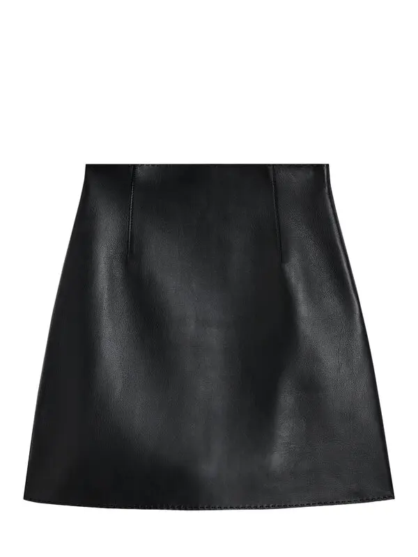Scanlan Theodore Leather Bonded Mini Skirt - Black