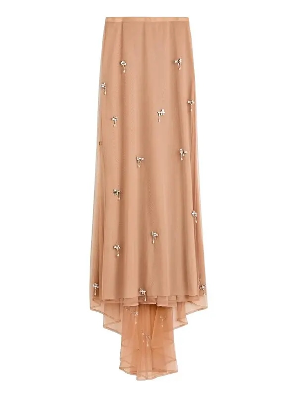 Scanlan Theodore Diamante Tulle Full Length Skirt - Blush