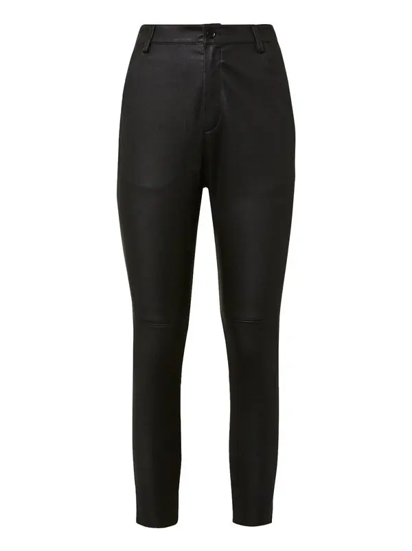 Scanlan Theodore Stretch Leather Low Rise Trousers - Black