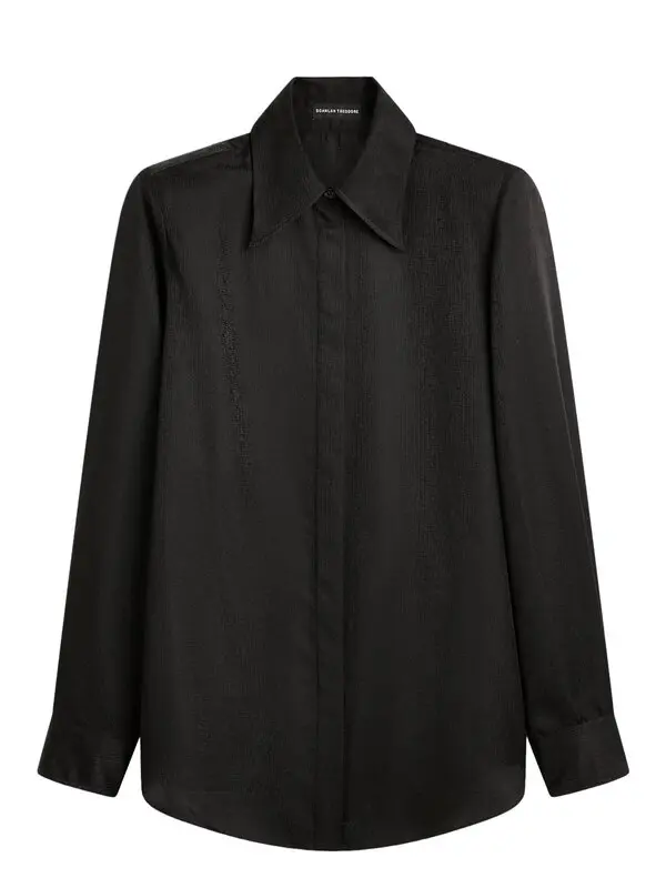 Scanlan Theodore Silk Jacquard Shirt - Black