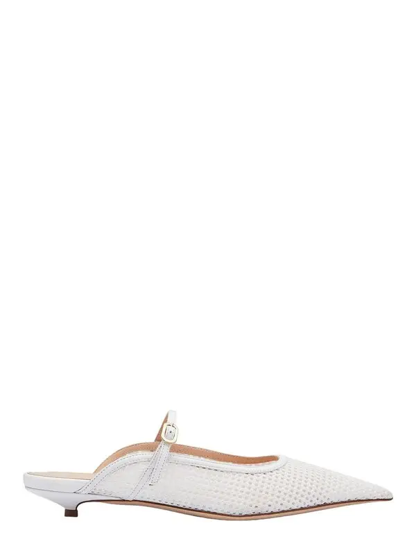 Scanlan Theodore Mesh Kitten Heel Mules - White