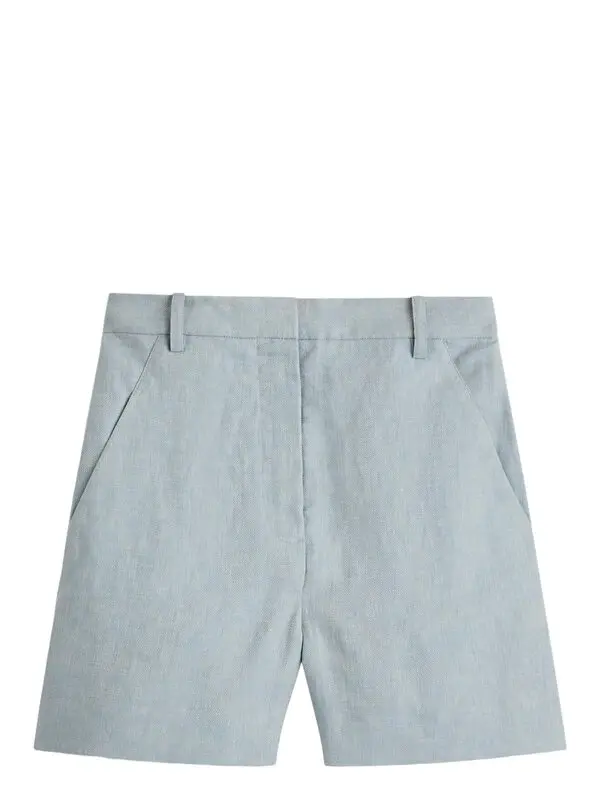 Scanlan Theodore Linen Thigh Length Short - Pale.blue