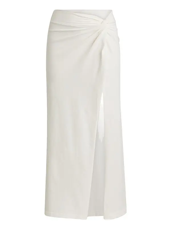 Scanlan Theodore Crepe Knit Sarong Skirt - Cream