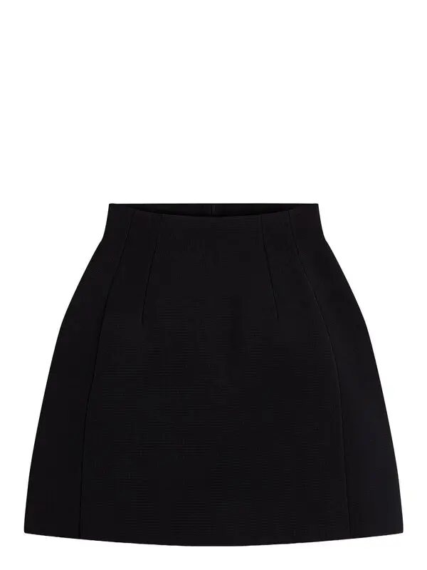 Scanlan Theodore Crepe Knit Peplum Skirt - Black