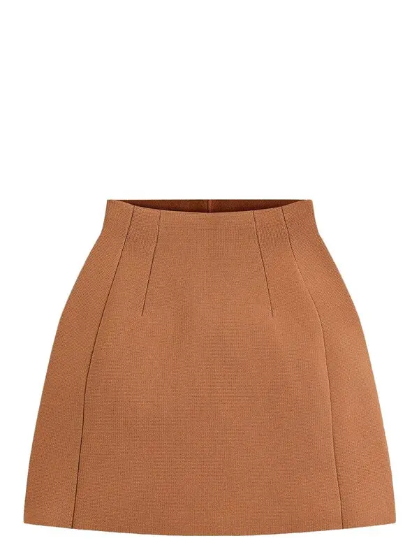 Scanlan Theodore Crepe Knit Peplum Skirt - Spice
