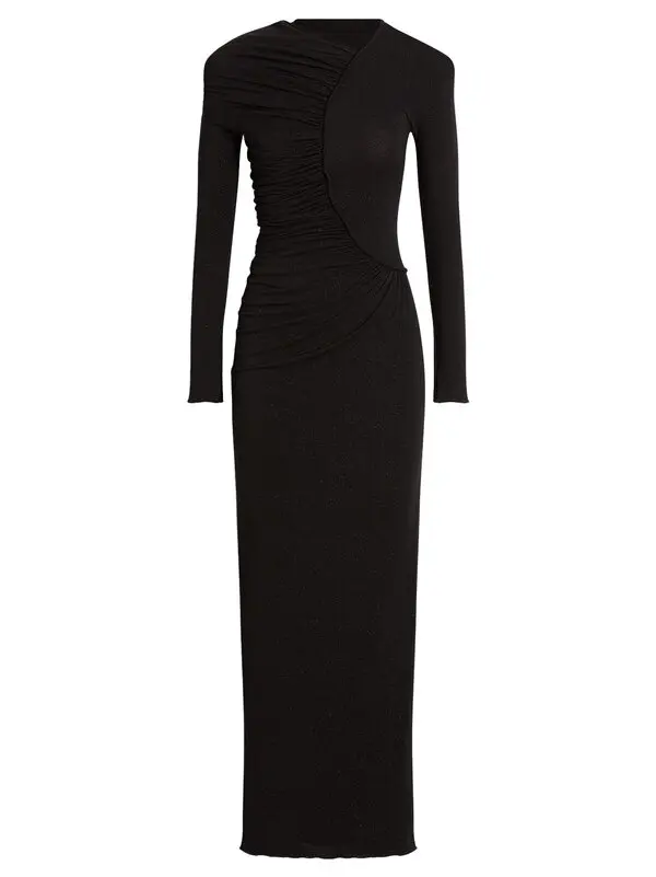 Scanlan Theodore Tinsel Drape Gown - Black