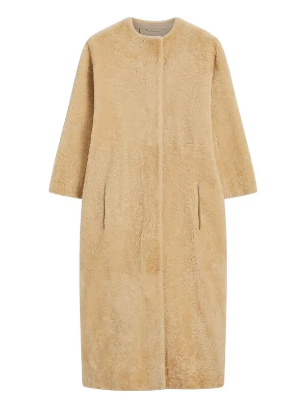 Scanlan Theodore Cocoon Shearling Coat - Gold
