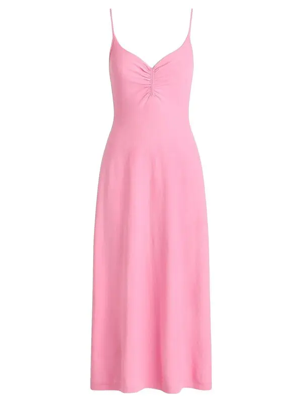Scanlan Theodore Crepe Knit Shoestring Dress - Flamingo