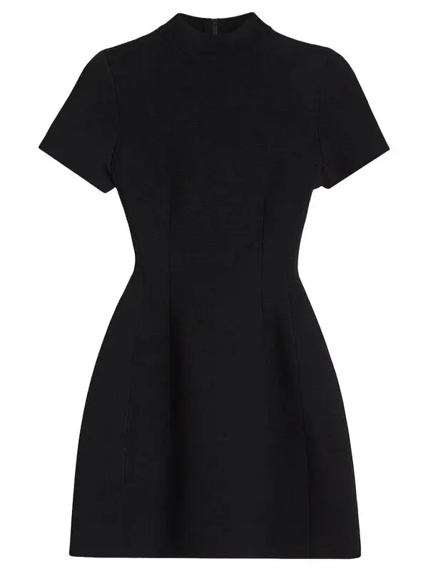 Scanlan Theodore Crepe Knit Peplum Mini Dress - Black