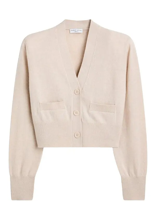 Scanlan Theodore Cashmere Crop V-neck Cardigan - Vanilla