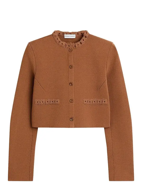 Scanlan Theodore Crepe Knit Daisy Crop Jacket - Spice