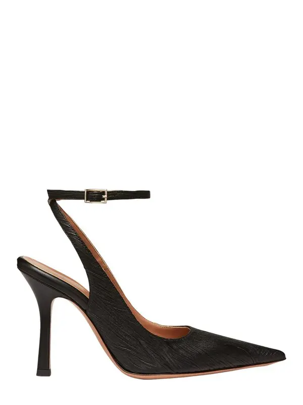 Scanlan Theodore Pointed Toe Leather Slingback Pumps - Black