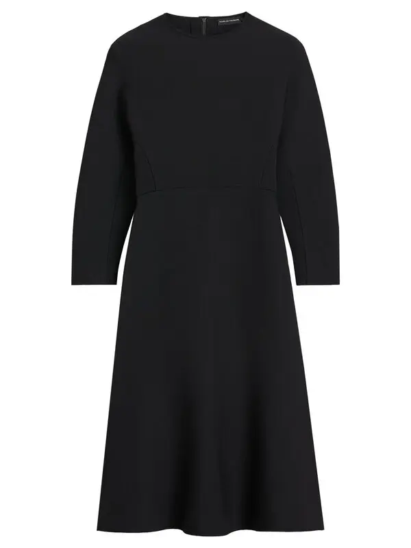 Scanlan Theodore Crepe Knit Cocoon A-line Dress - Black