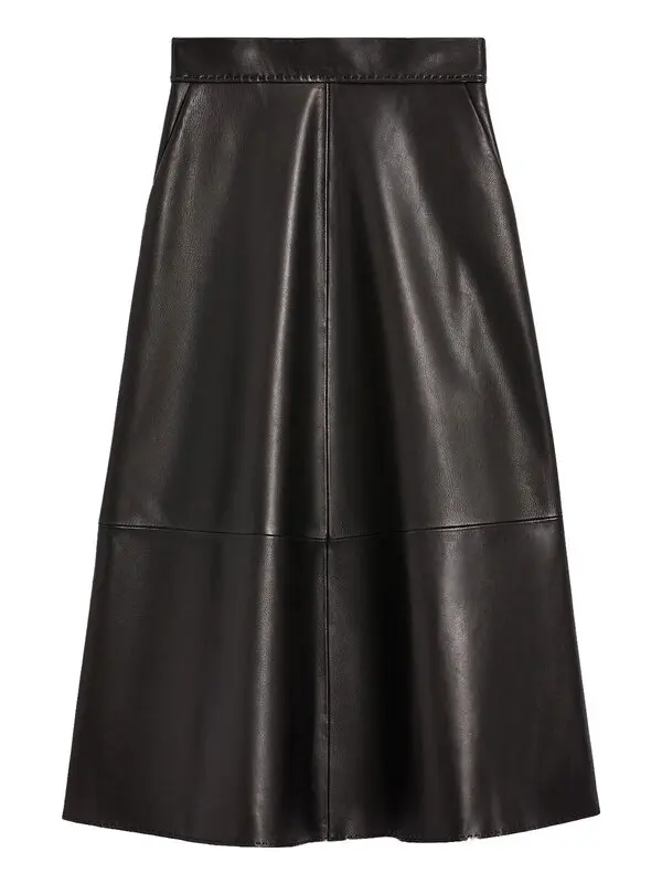 Scanlan Theodore Leather A-line Skirt - Black