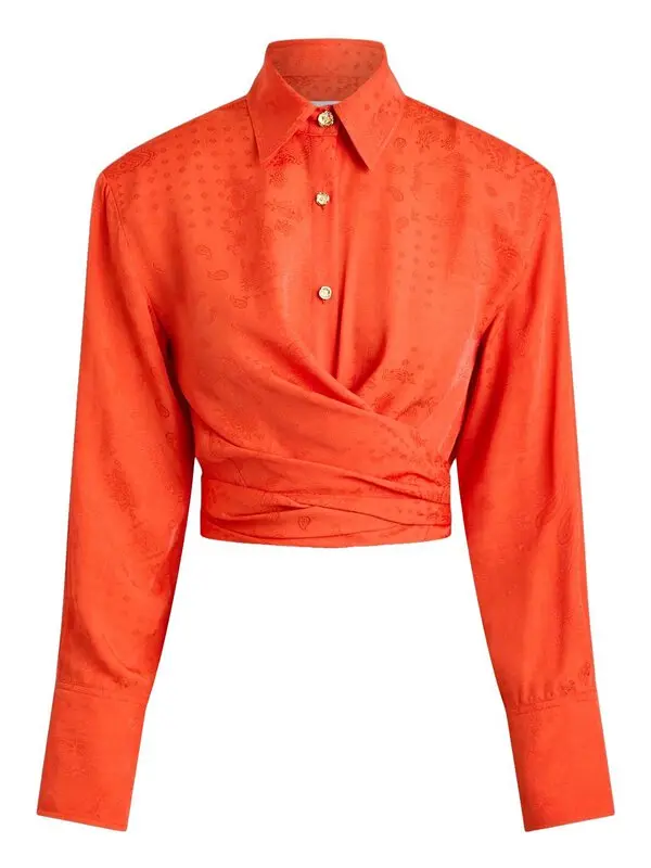 Scanlan Theodore Jacquard Wrap Shirt - Tangerine