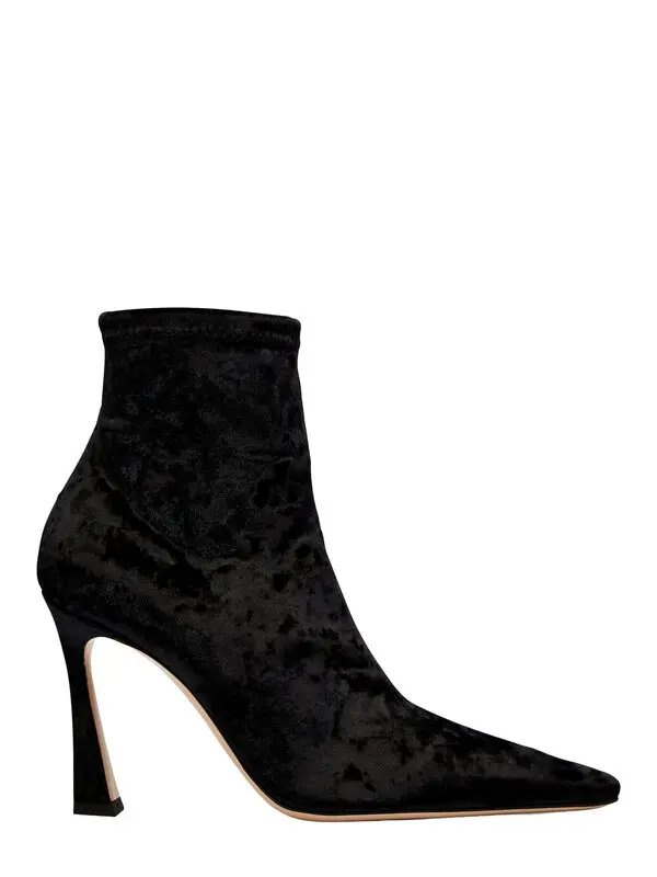 Scanlan Theodore Stretch Velvet Ankle Boots - Black