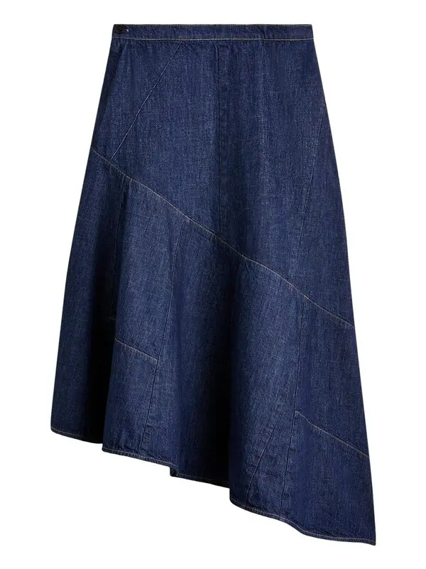 Scanlan Theodore Denim Asymmetrical Midi Skirt - Indigo.8