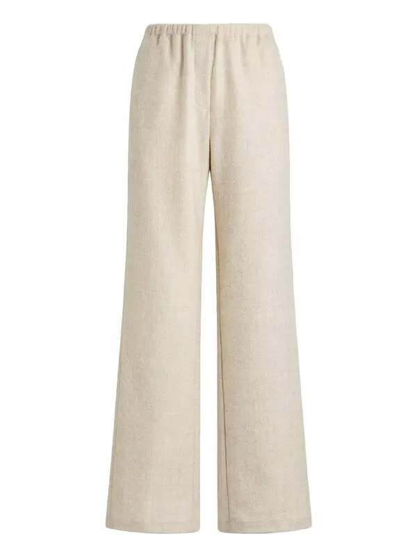 Scanlan Theodore Italian Flannel Straight-leg Trousers - Wheat