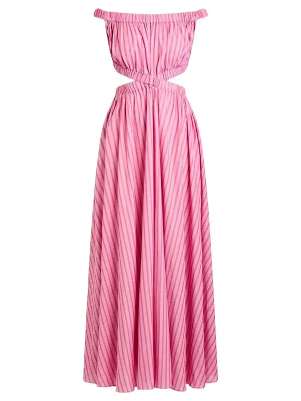 Scanlan Theodore Stripe Voile Dress - Pink.raspberry