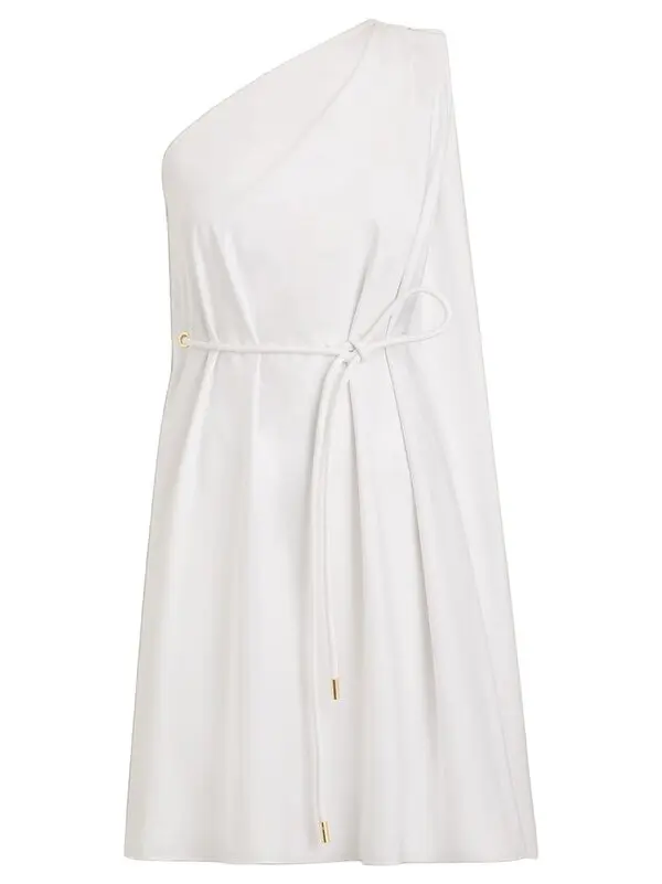 Scanlan Theodore Parachute Cotton One-shoulder Mini Dress - White